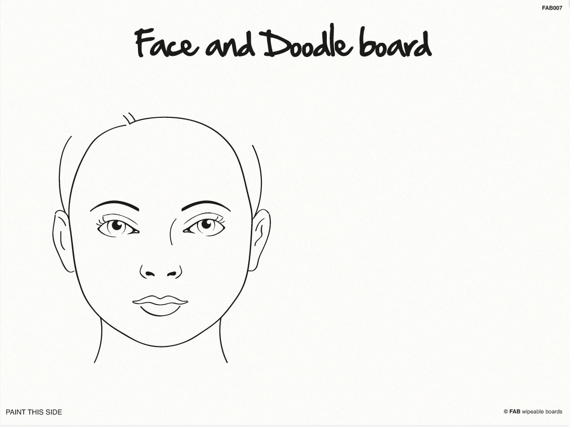 Wipeable Practice Boards - FAB007 Child Face & Doodle Board - Hokey ...